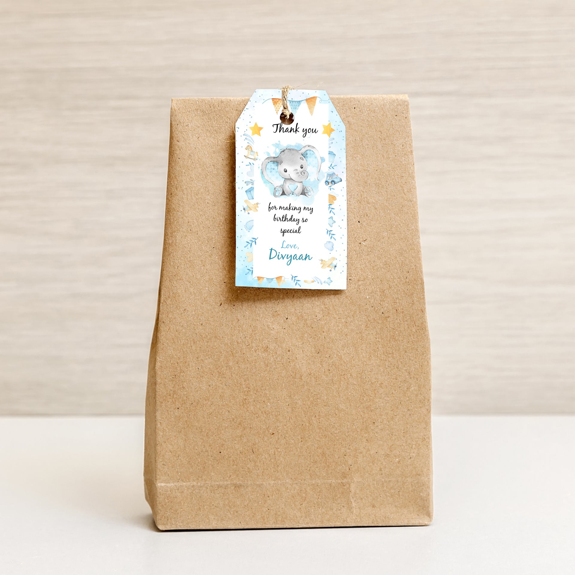 Thank you tags / Labels | Blue Elephant Theme – Ezyprints Studio