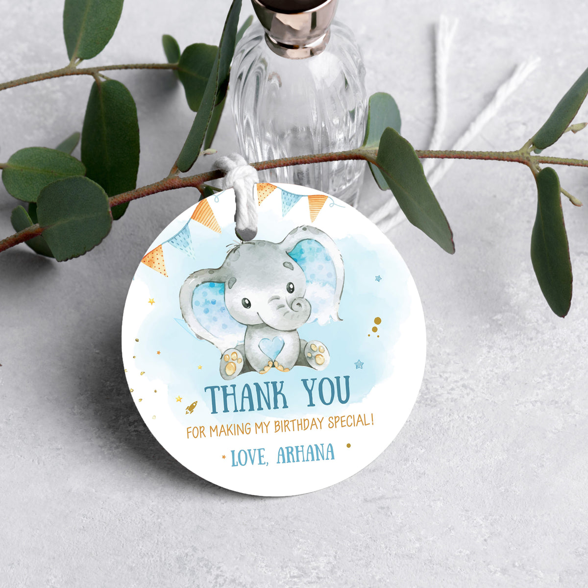 Thank you tags / Labels | Blue Elephant Theme – Ezyprints Studio