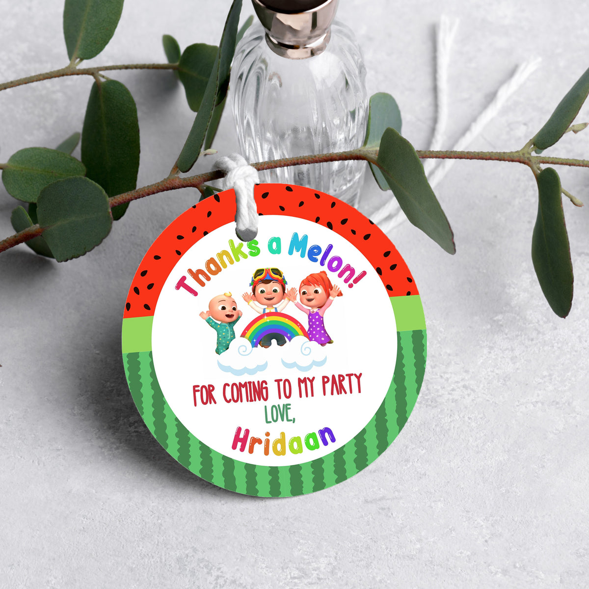 Thank you tags / Labels | Cocomelon theme – Ezyprints Studio