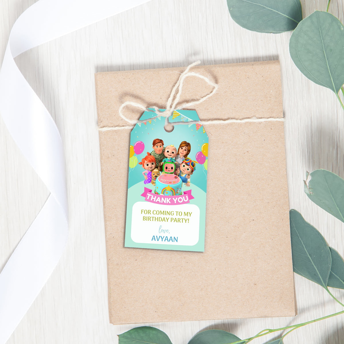 Thank you tags / Labels | Cocomelon theme – Ezyprints Studio