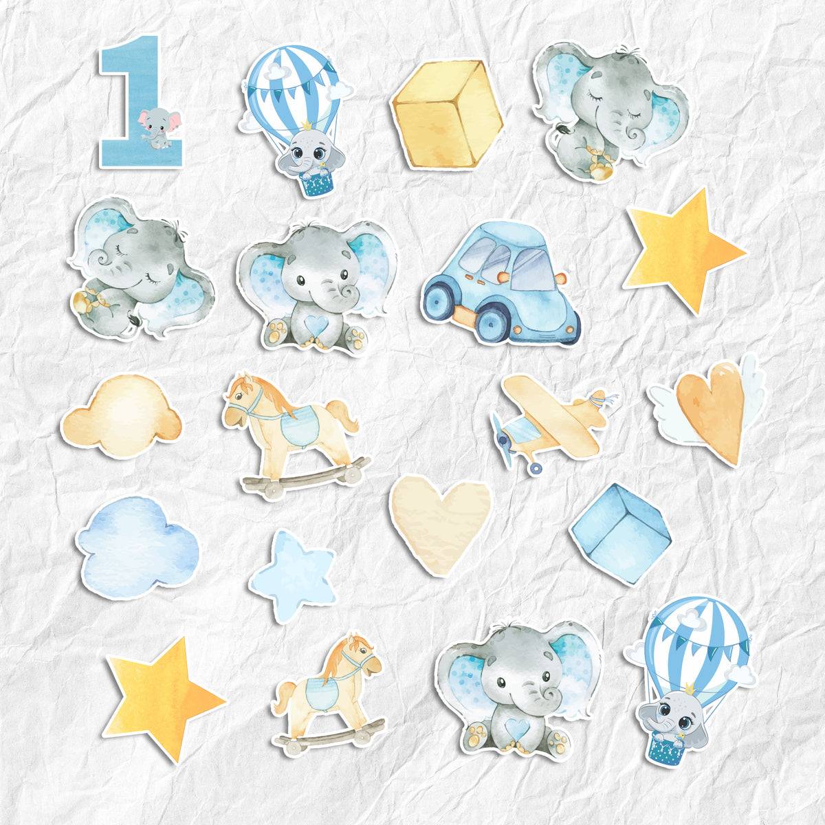 Chalkboard Poster | Elephant hot air balloon theme – Ezyprints Studio