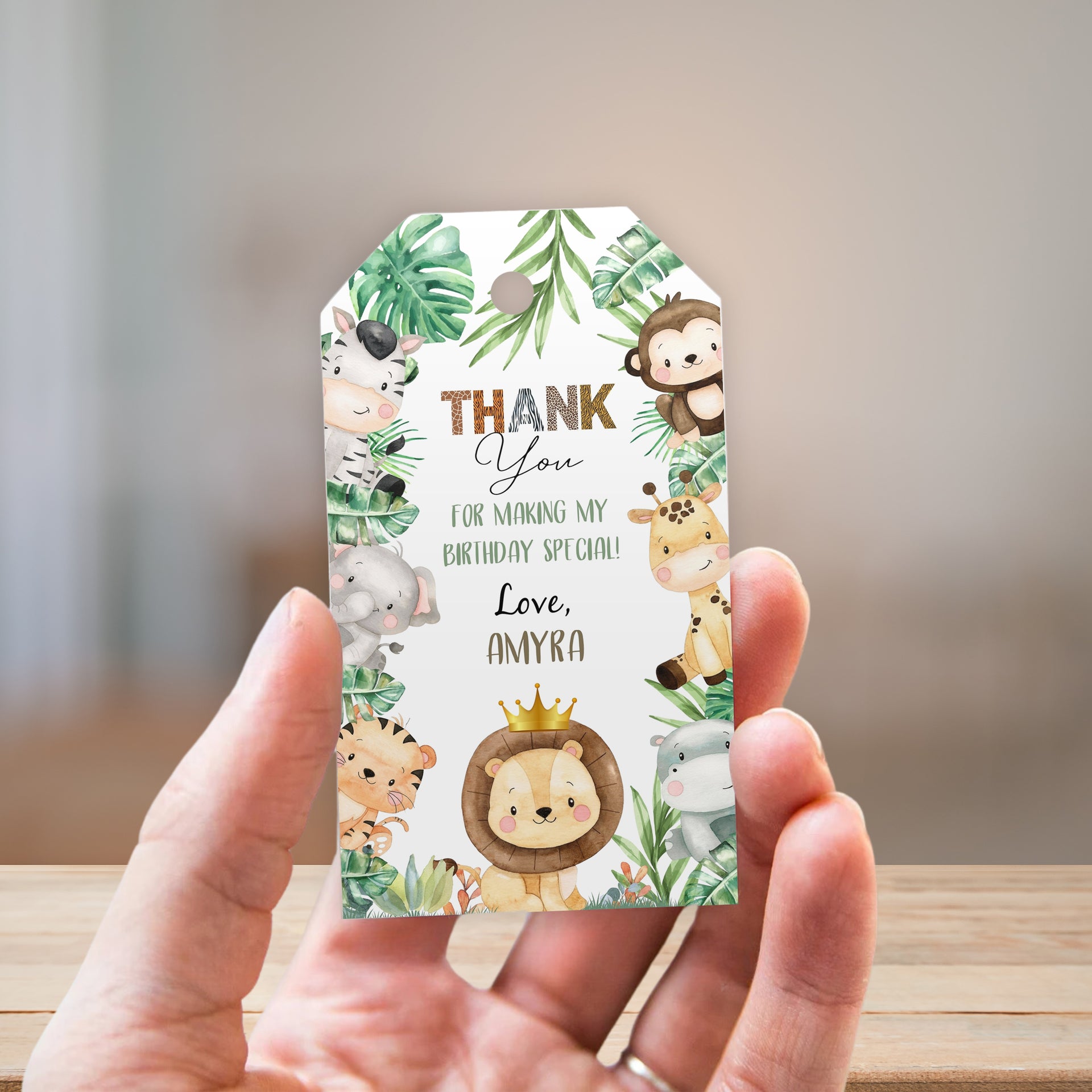 Thank you tags / Labels | Jungle Safari Theme – Ezyprints Studio