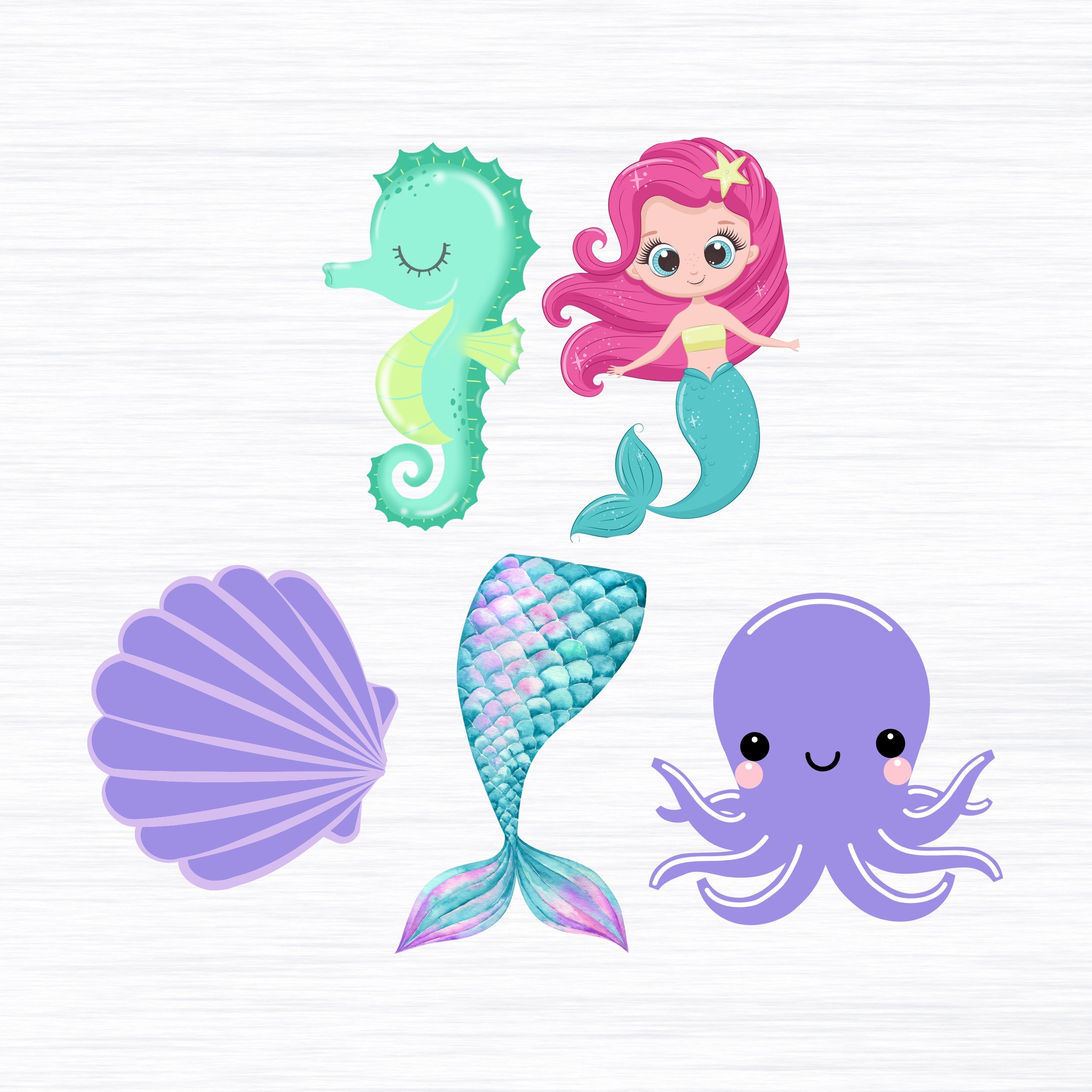 Mermaid Theme Birthday Party Cutouts – Ezyprints Studio
