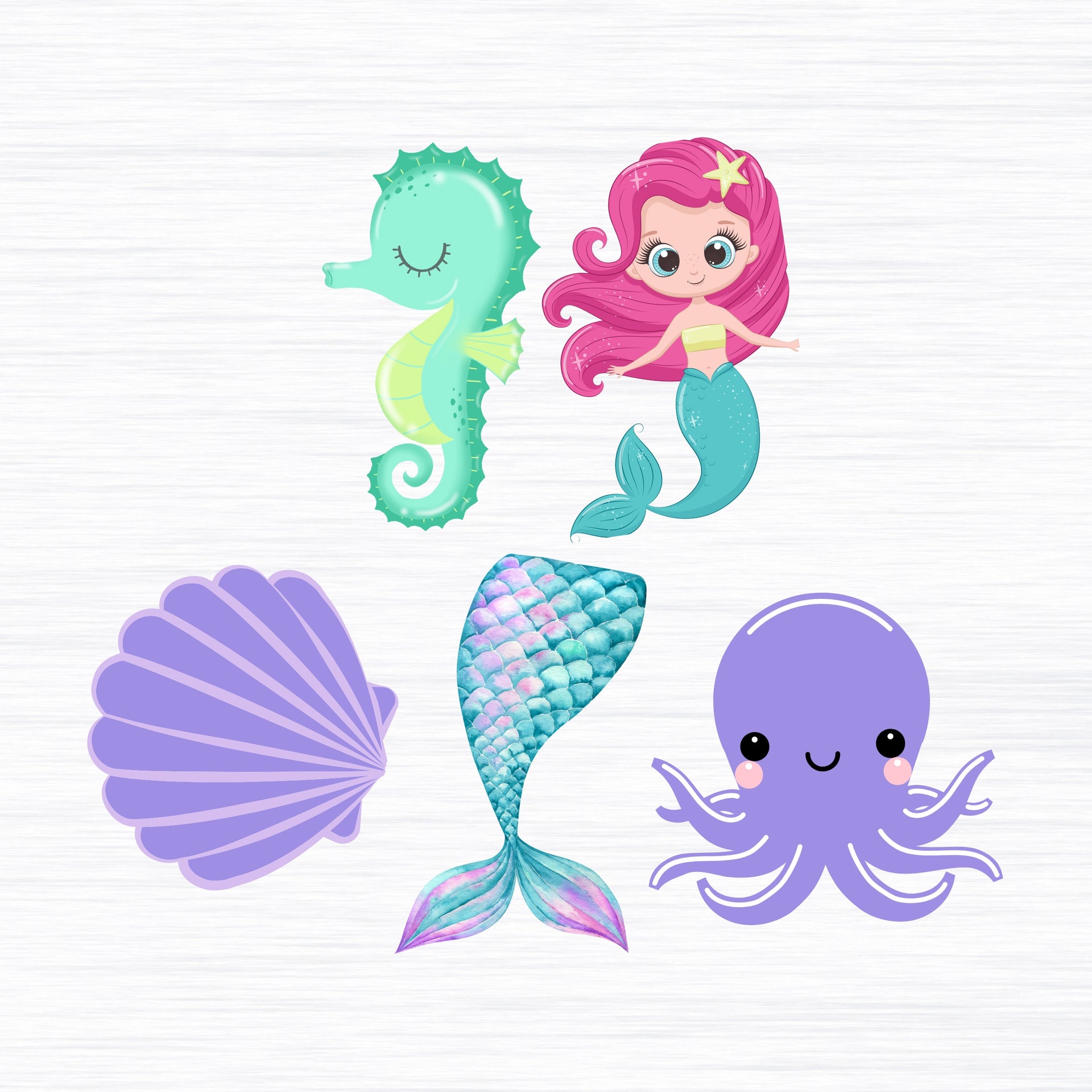 Mermaid Theme Birthday Party Cutouts – Ezyprints Studio