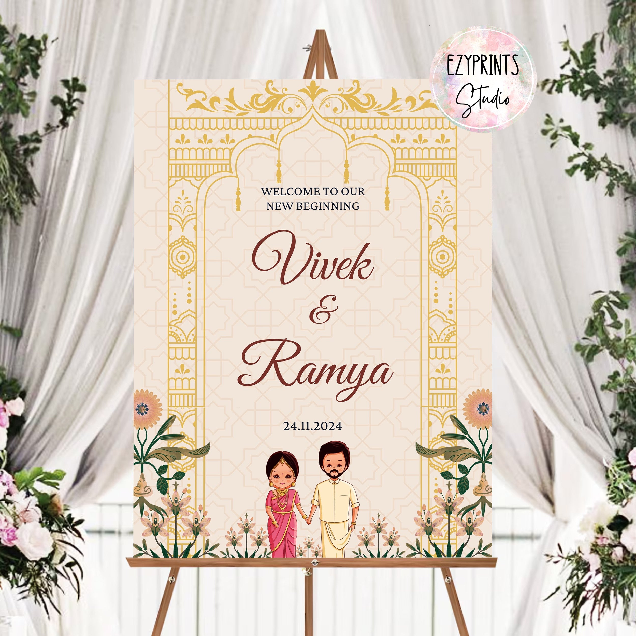 Welcome standee for wedding | Beachweddingtips.com
