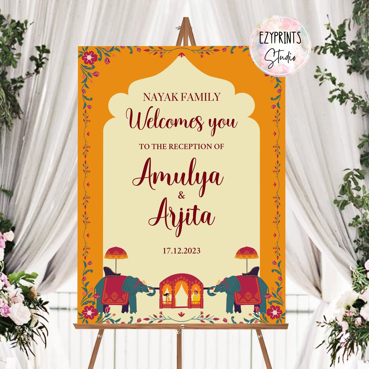 Indian Wedding Welcome Sign – Ezyprints Studio