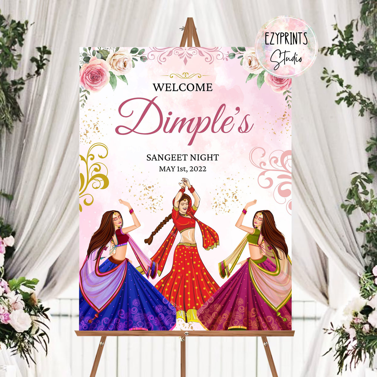 Indian Wedding Welcome Sign | Sangeet Night – Ezyprints Studio