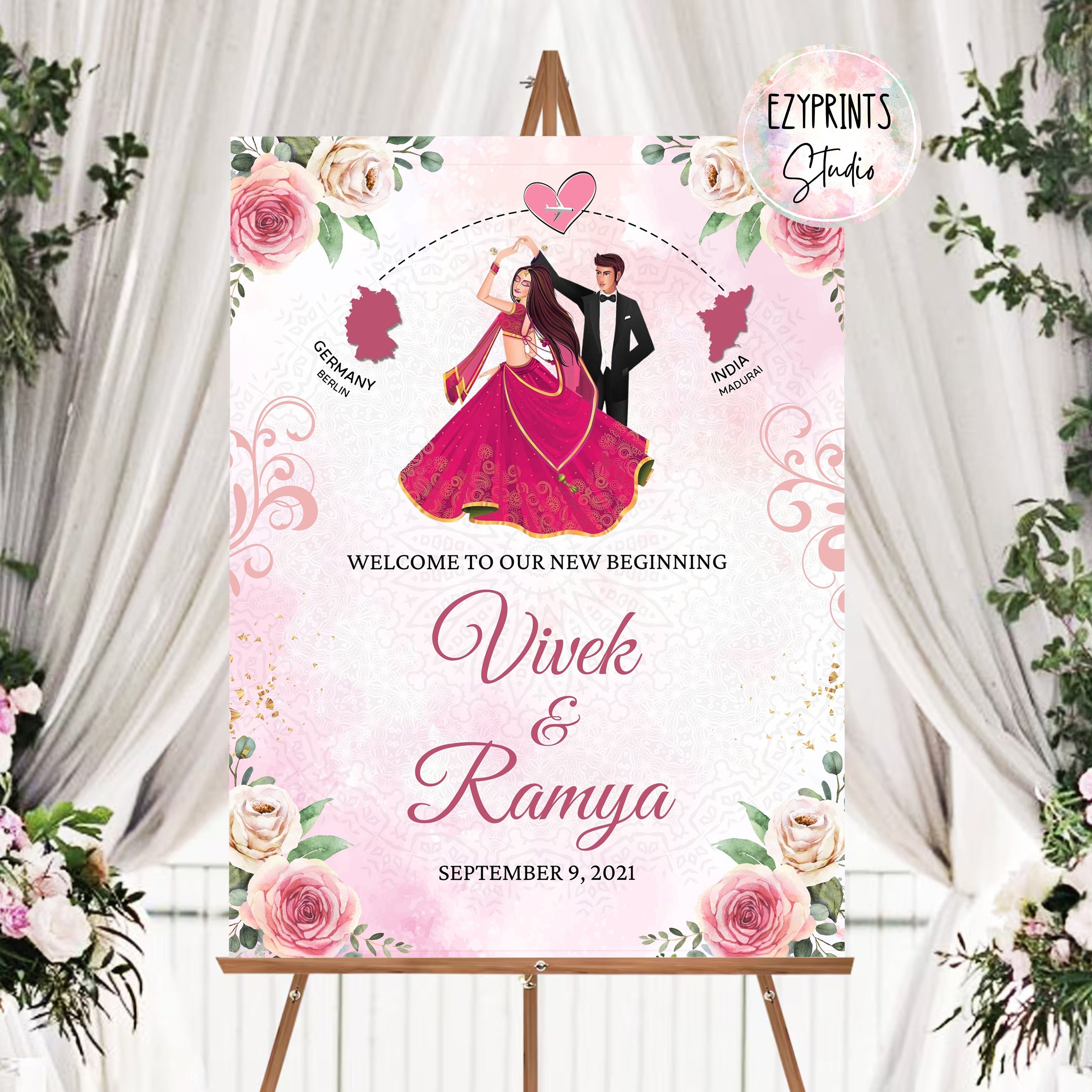 Wedding entrance sign board | Honestweddingadvice.com