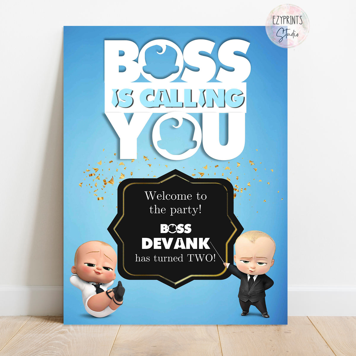 TWO BOSSY Boss baby Party Welcome Sign – Ezyprints Studio