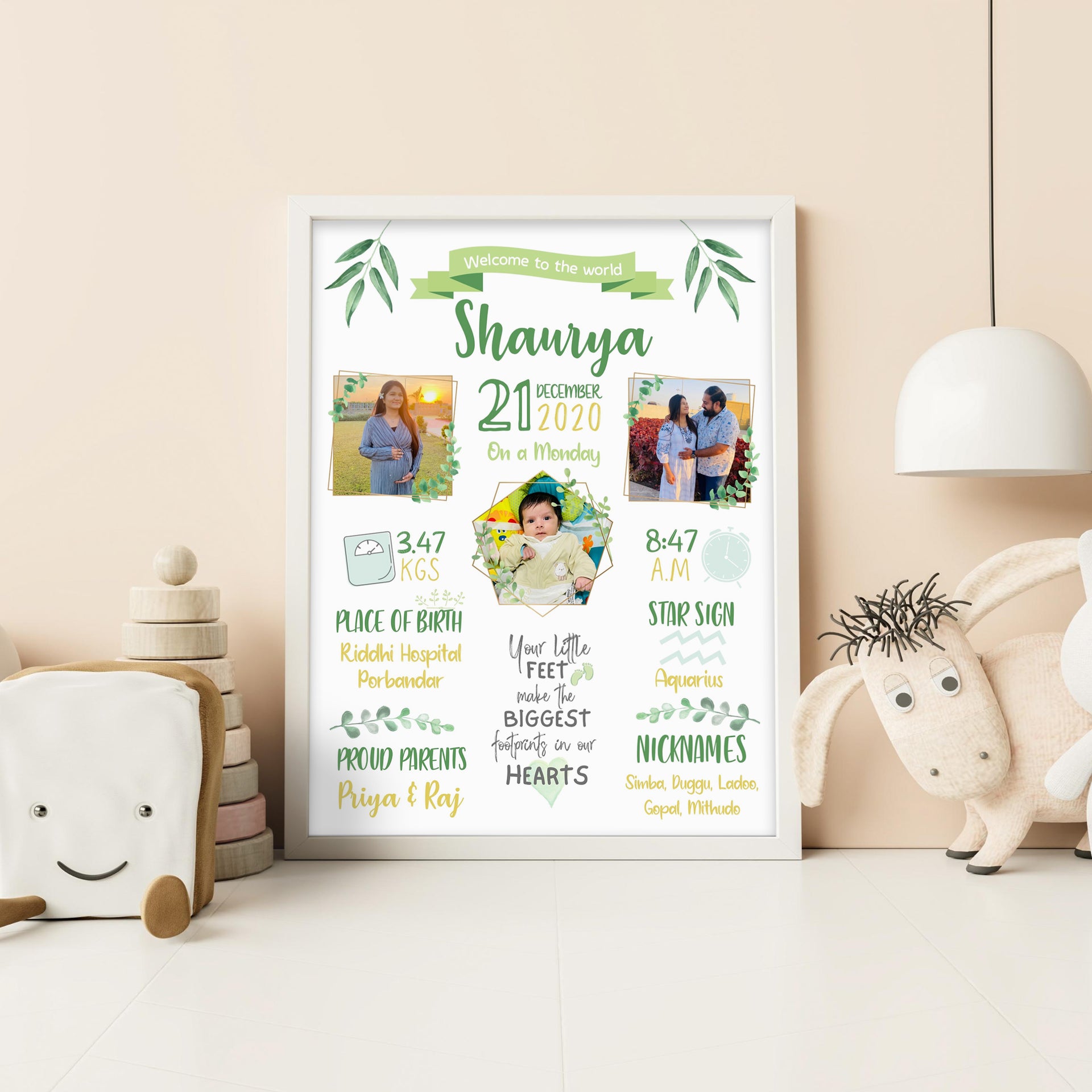 Birth Stats Frame | Customised – Ezyprints Studio