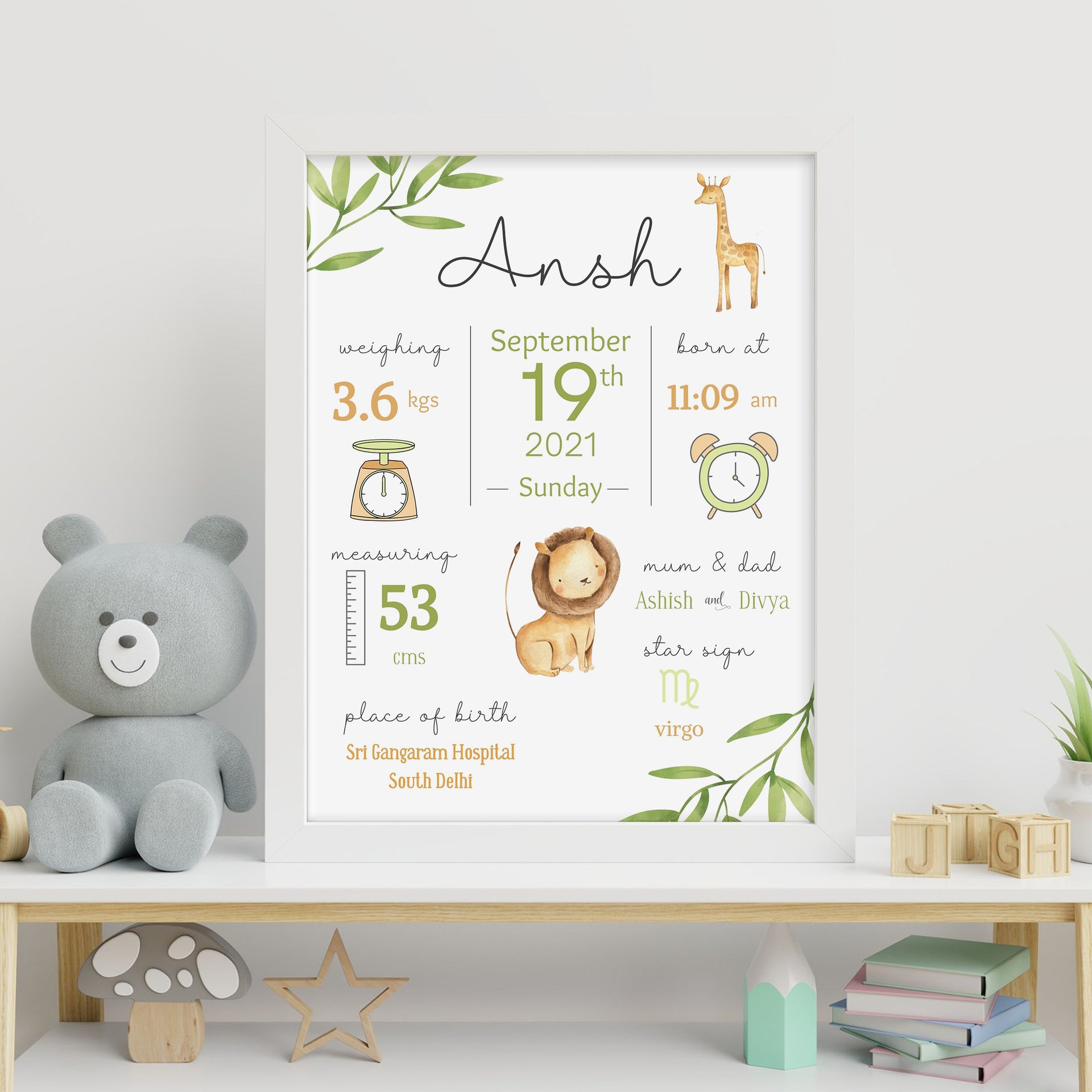 Birth Stats Frame – Ezyprints Studio