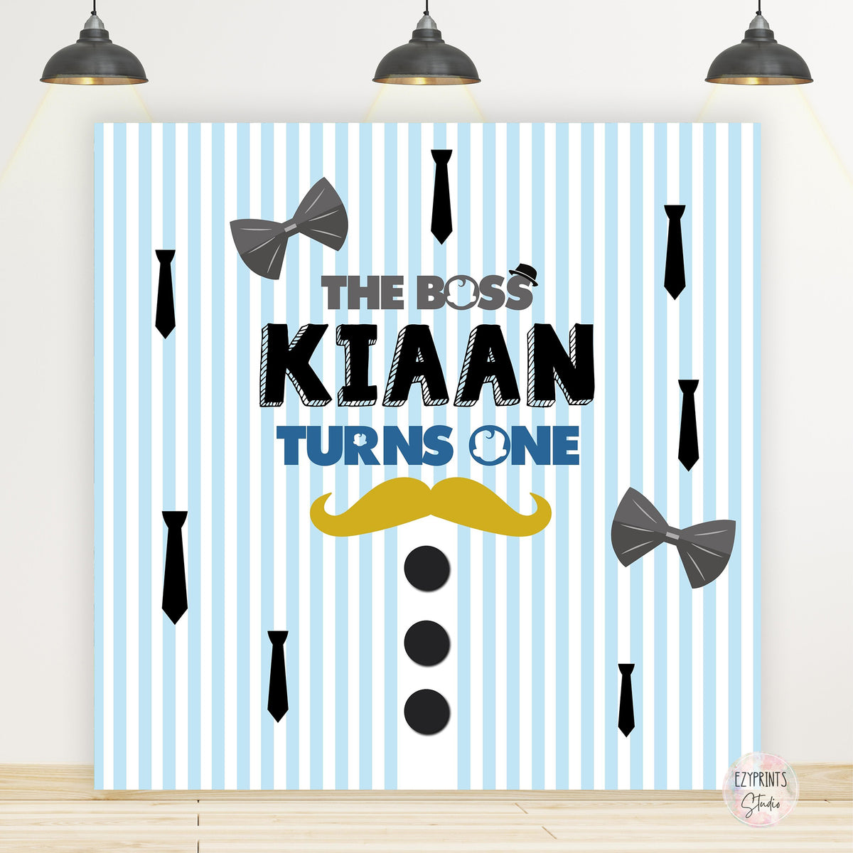 Little Man Theme Birthday Backdrop – Ezyprints Studio