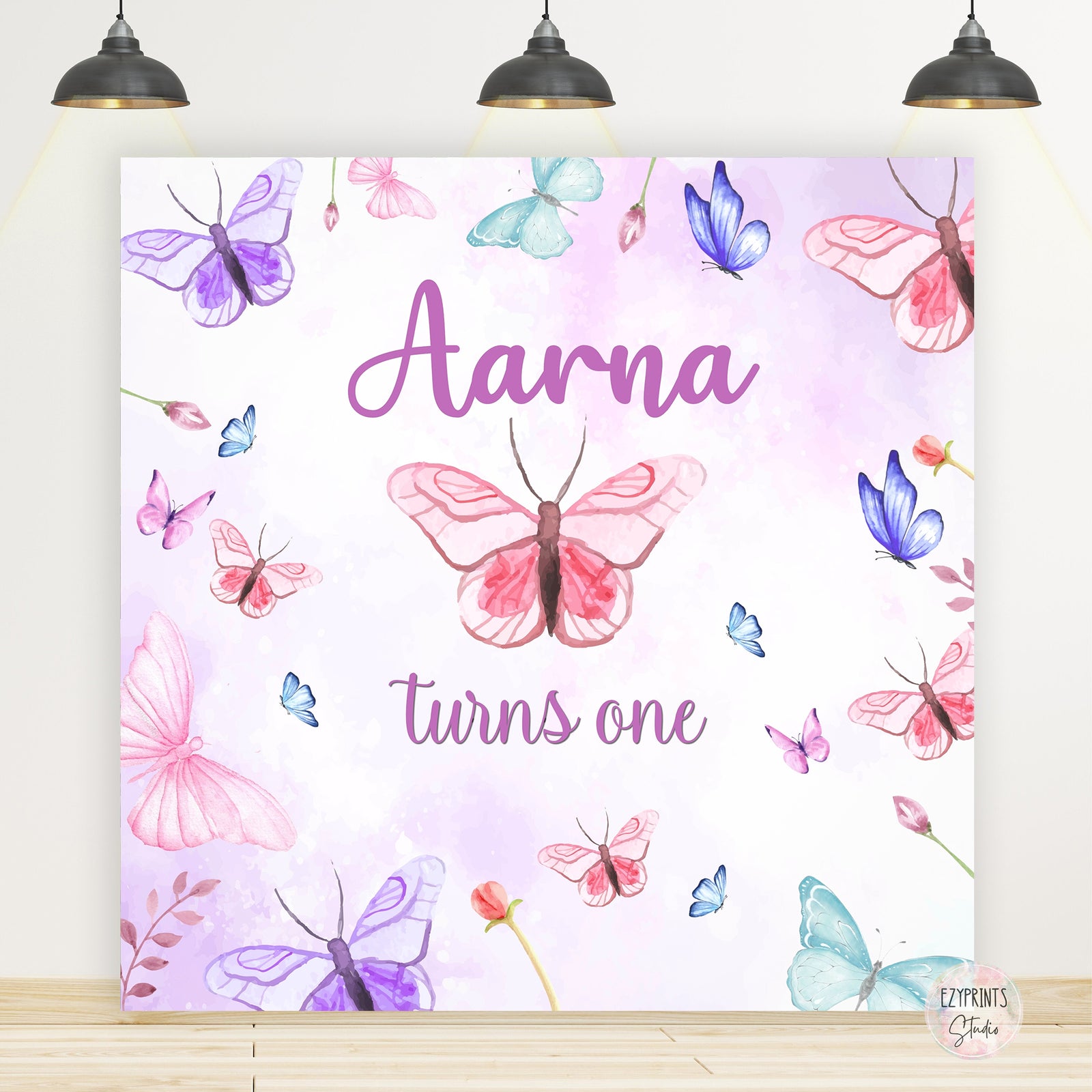 Butterfly Pastel Theme Birthday Backdrop – Ezyprints Studio