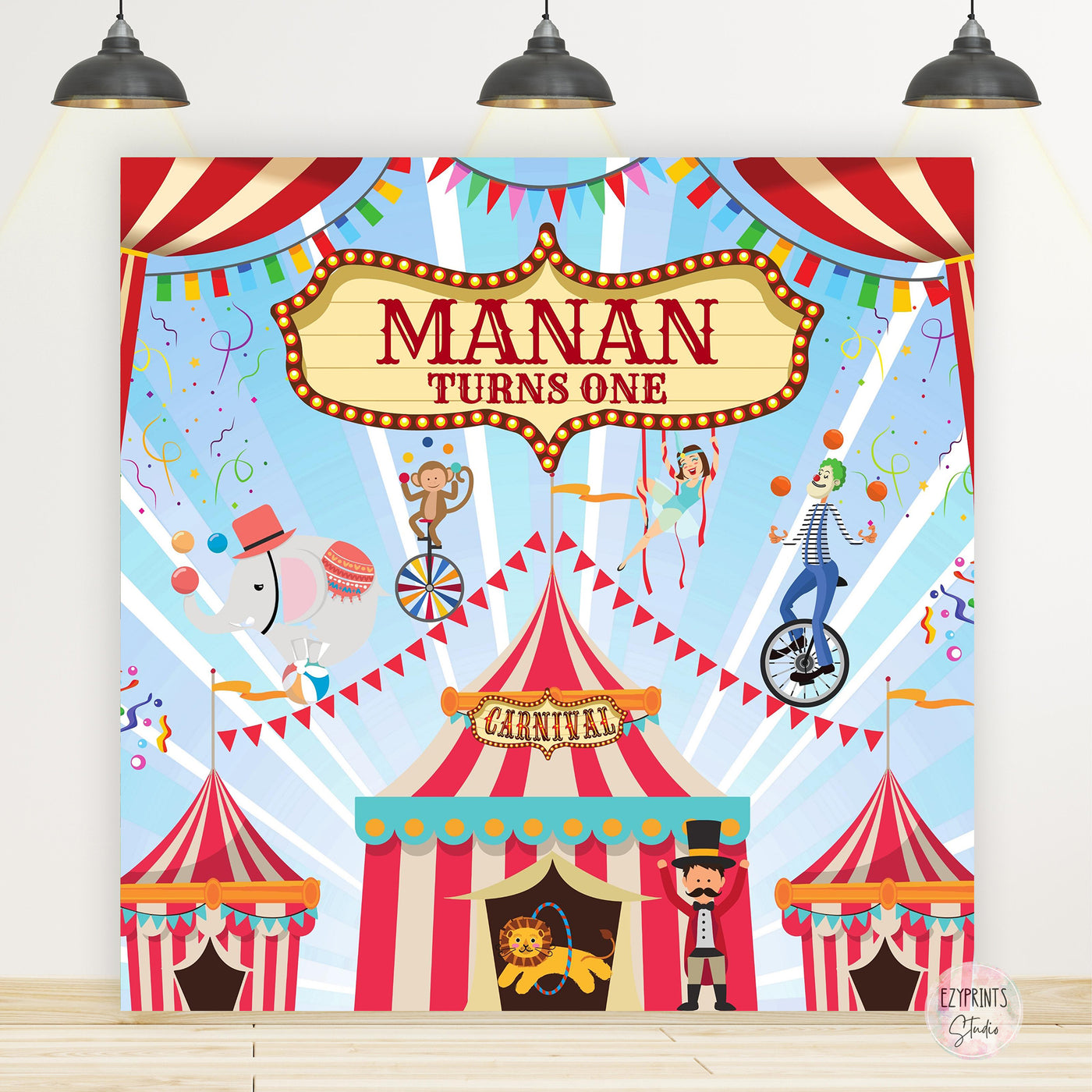 Carnival Circus Theme Birthday Backdrop – Ezyprints Studio