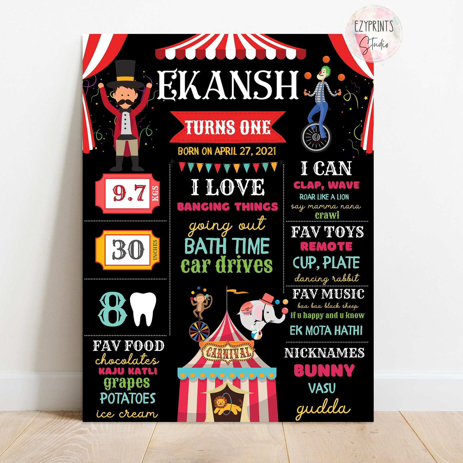 Carnival Theme Birthday Party Cutouts – Ezyprints Studio