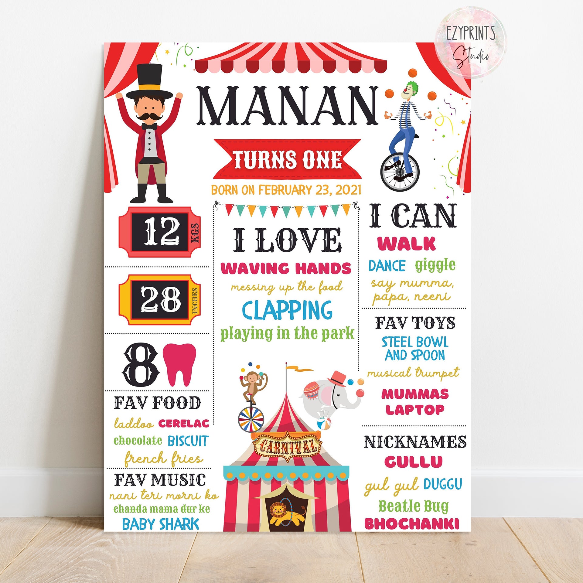 Carnival Theme Birthday Party Cutouts – Ezyprints Studio