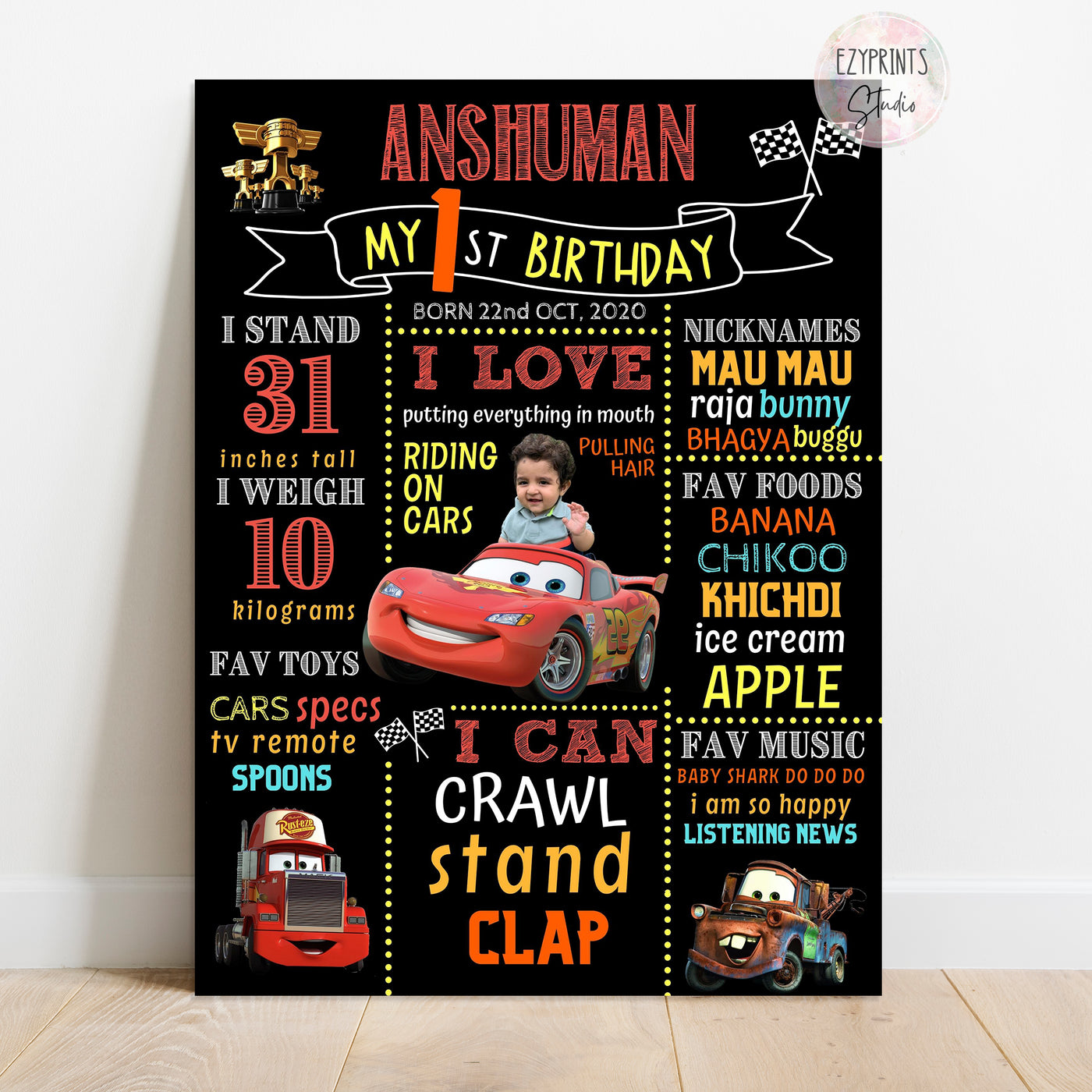 Cars McQueen Theme Backdrop – Ezyprints Studio