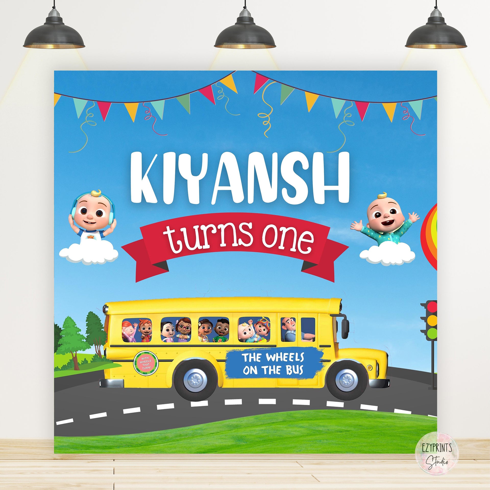 Cocomelon Backdrop | Wheels on the bus – Ezyprints Studio