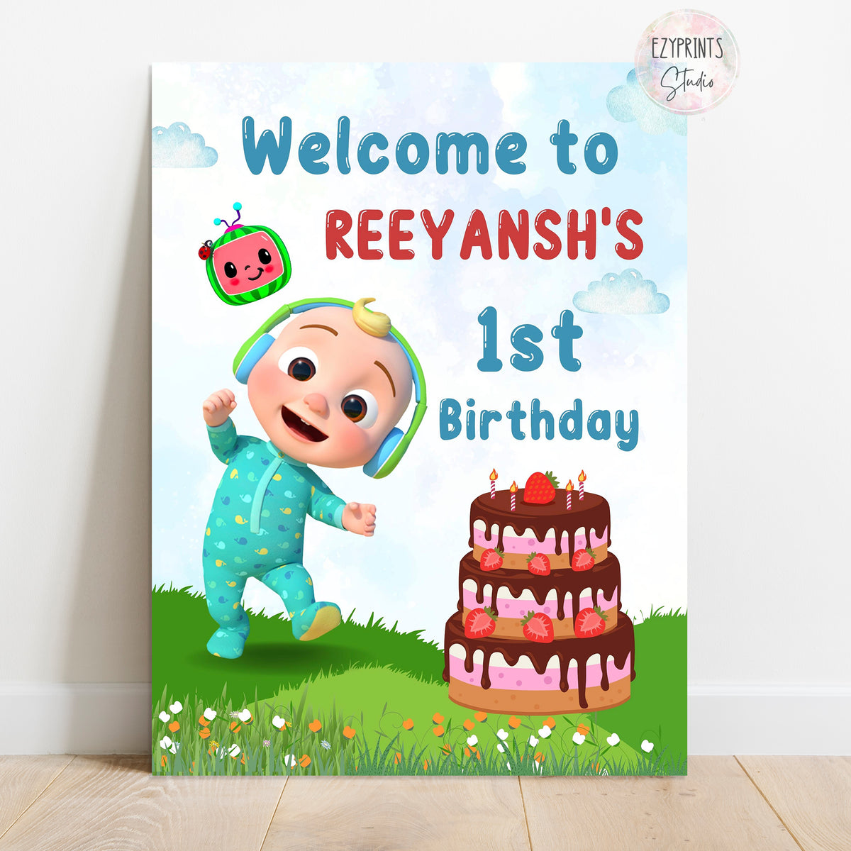Cocomelon Theme Birthday Party Welcome Board – Ezyprints Studio