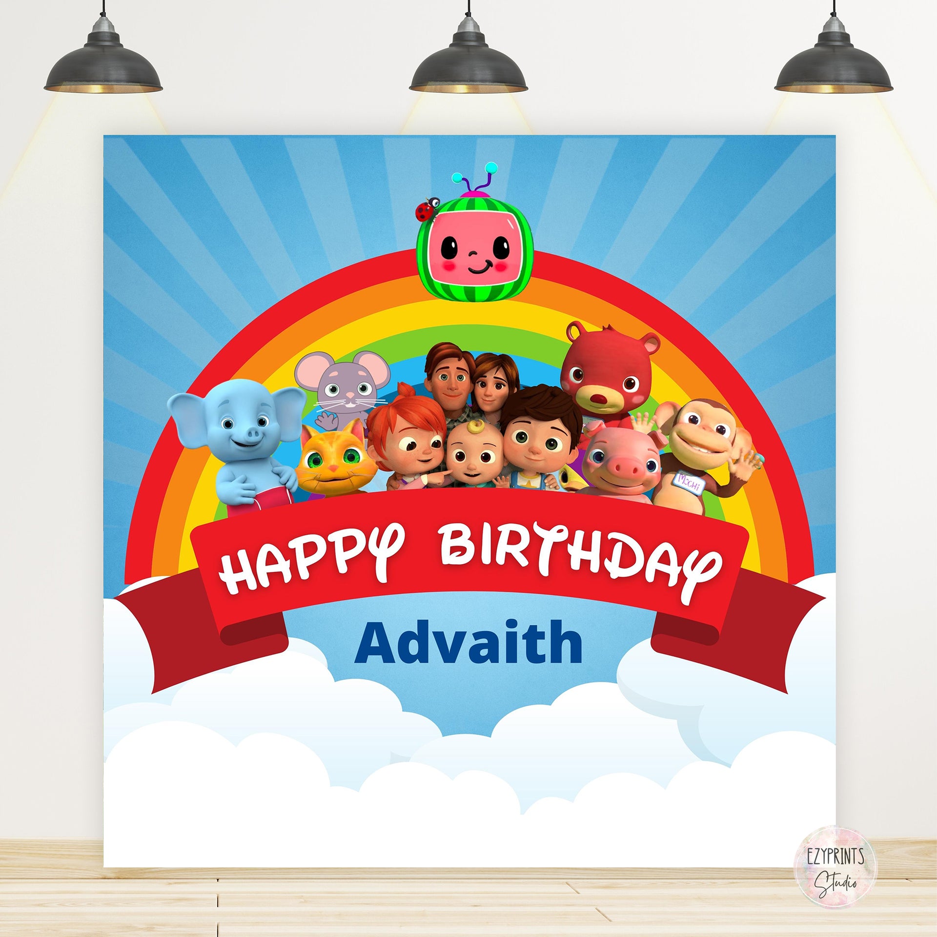 Cocomelon Theme Backdrop | Personalised – Ezyprints Studio