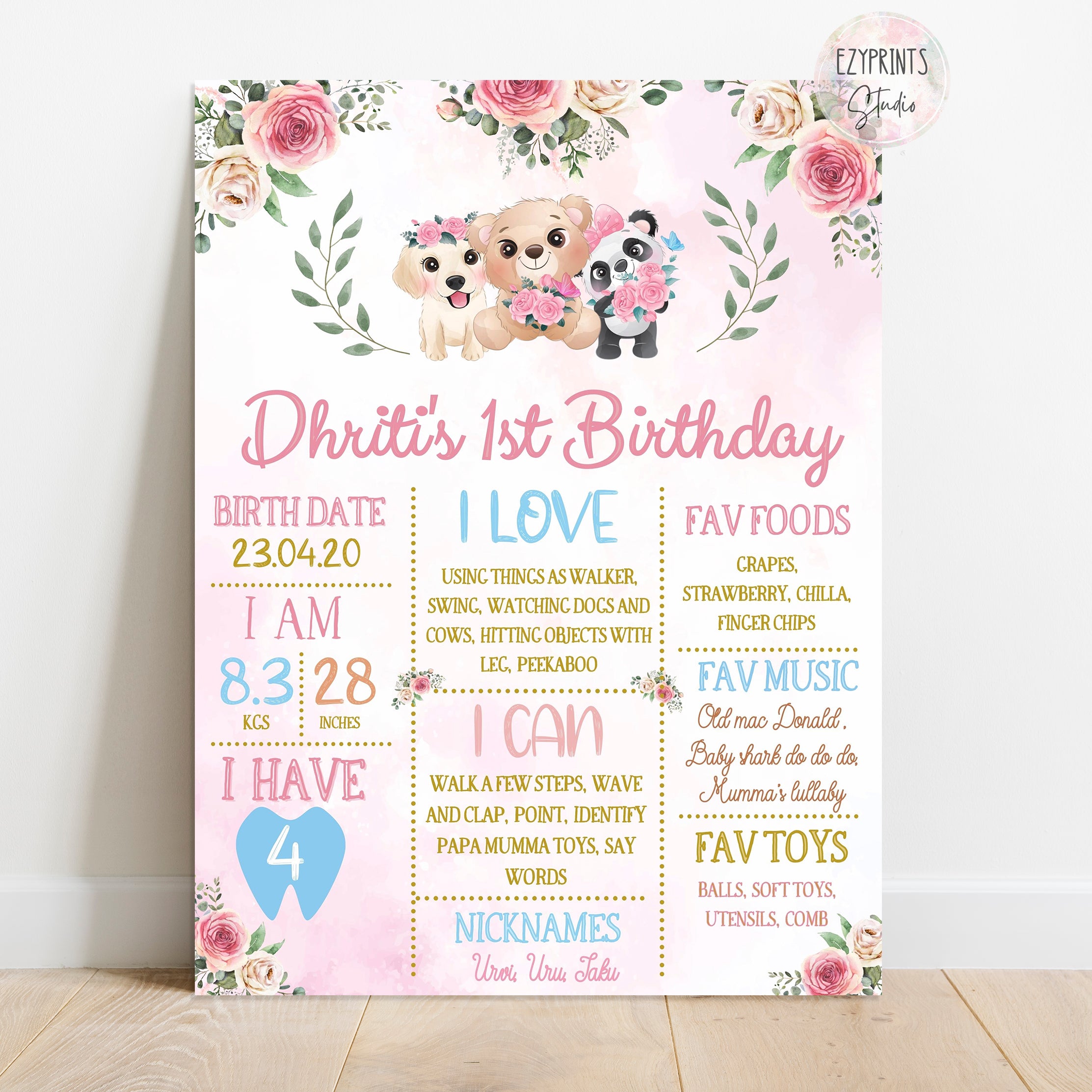 Dogs theme Milestone Chalkboard Poster – Ezyprints Studio