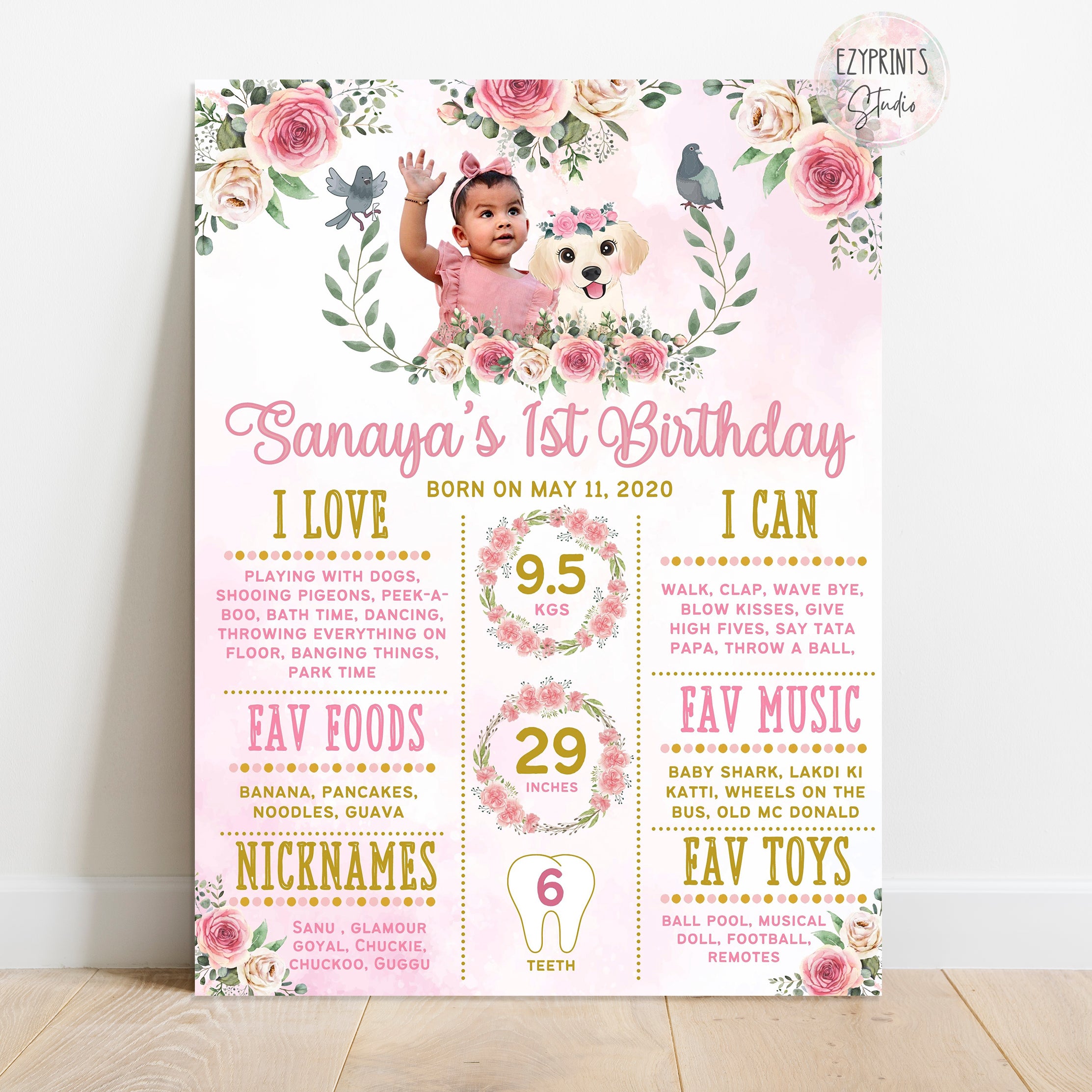 Dogs theme Milestone Chalkboard Poster – Ezyprints Studio