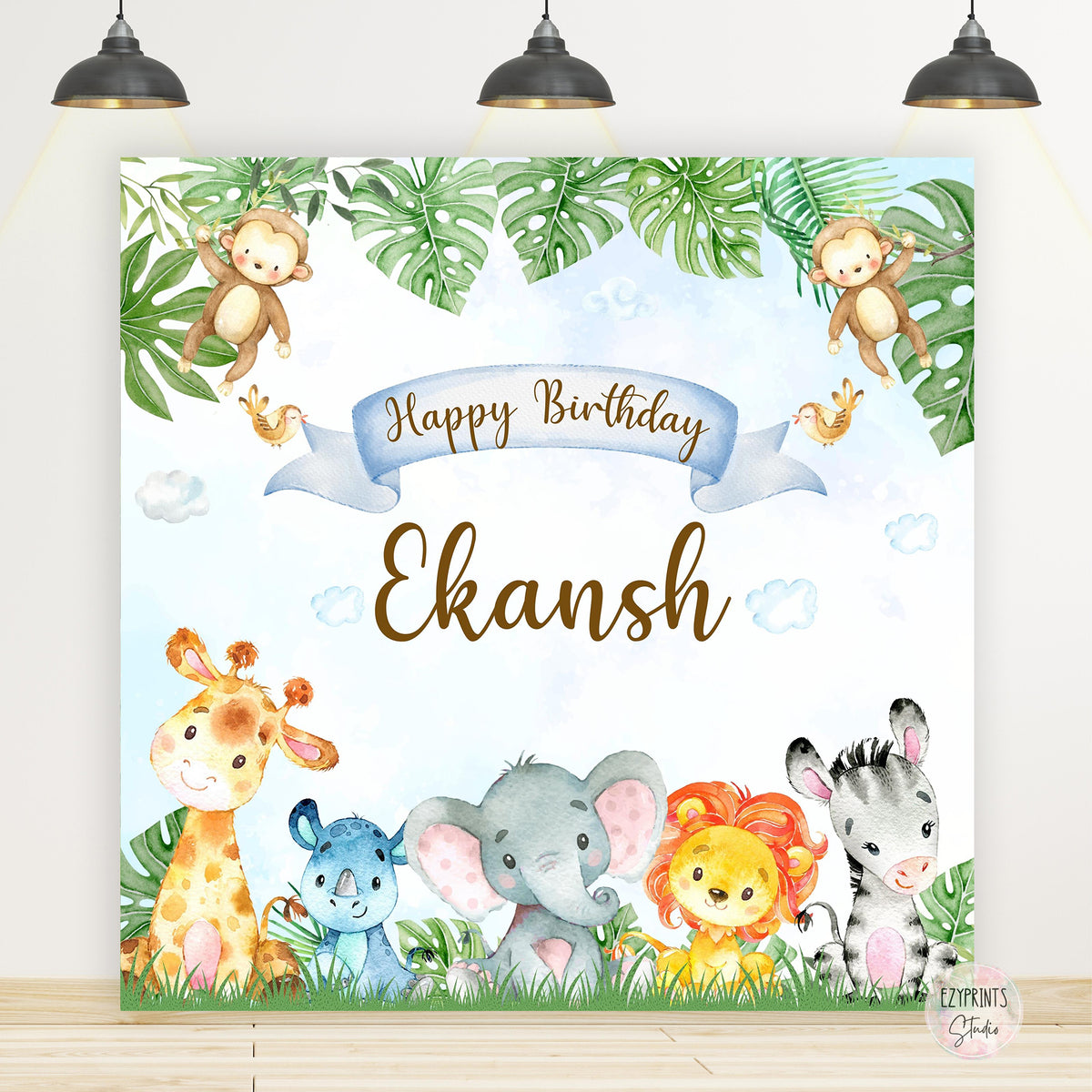 Jungle Safari Birthday Backdrop – Ezyprints Studio
