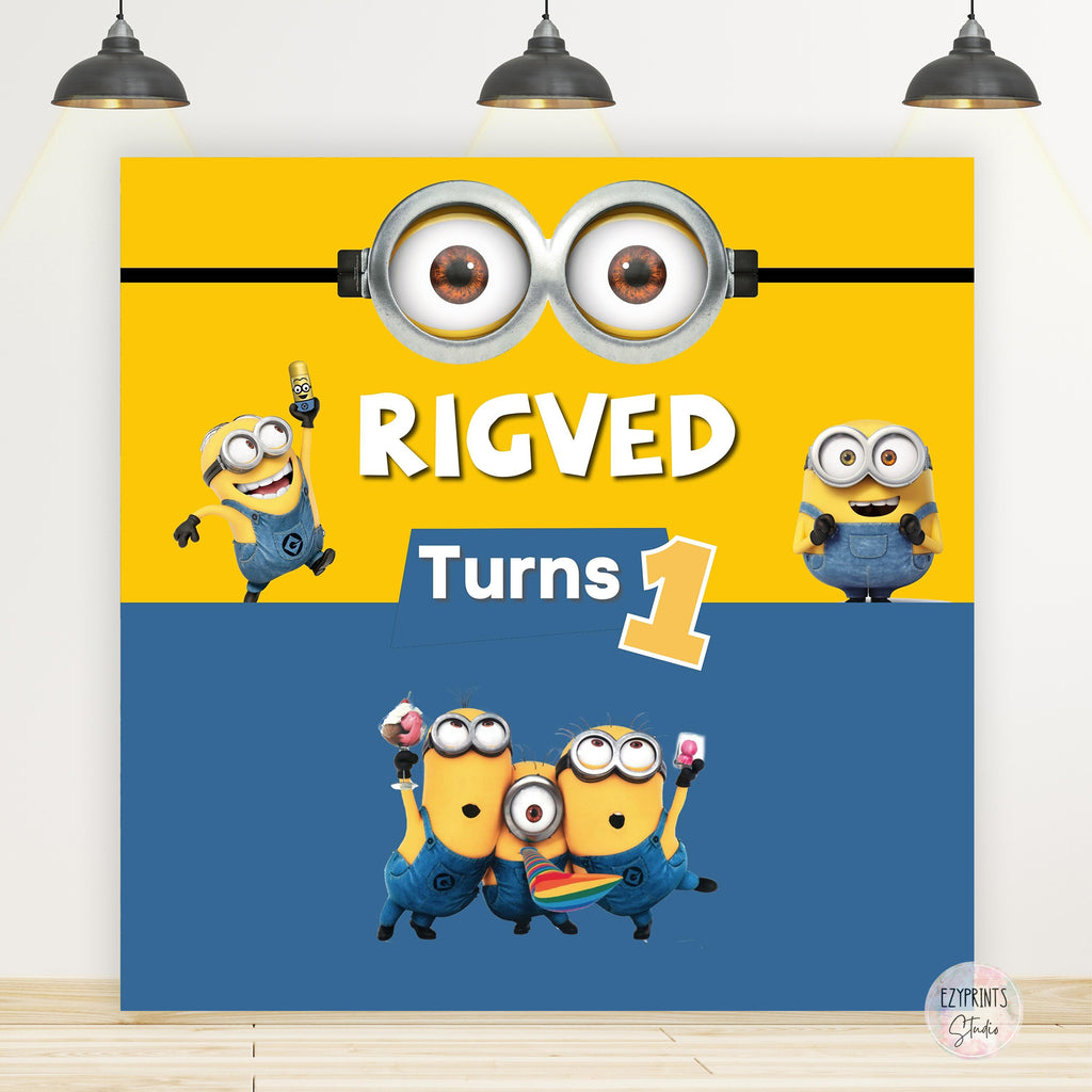 Minions Theme Birthday Backdrop – Ezyprints Studio