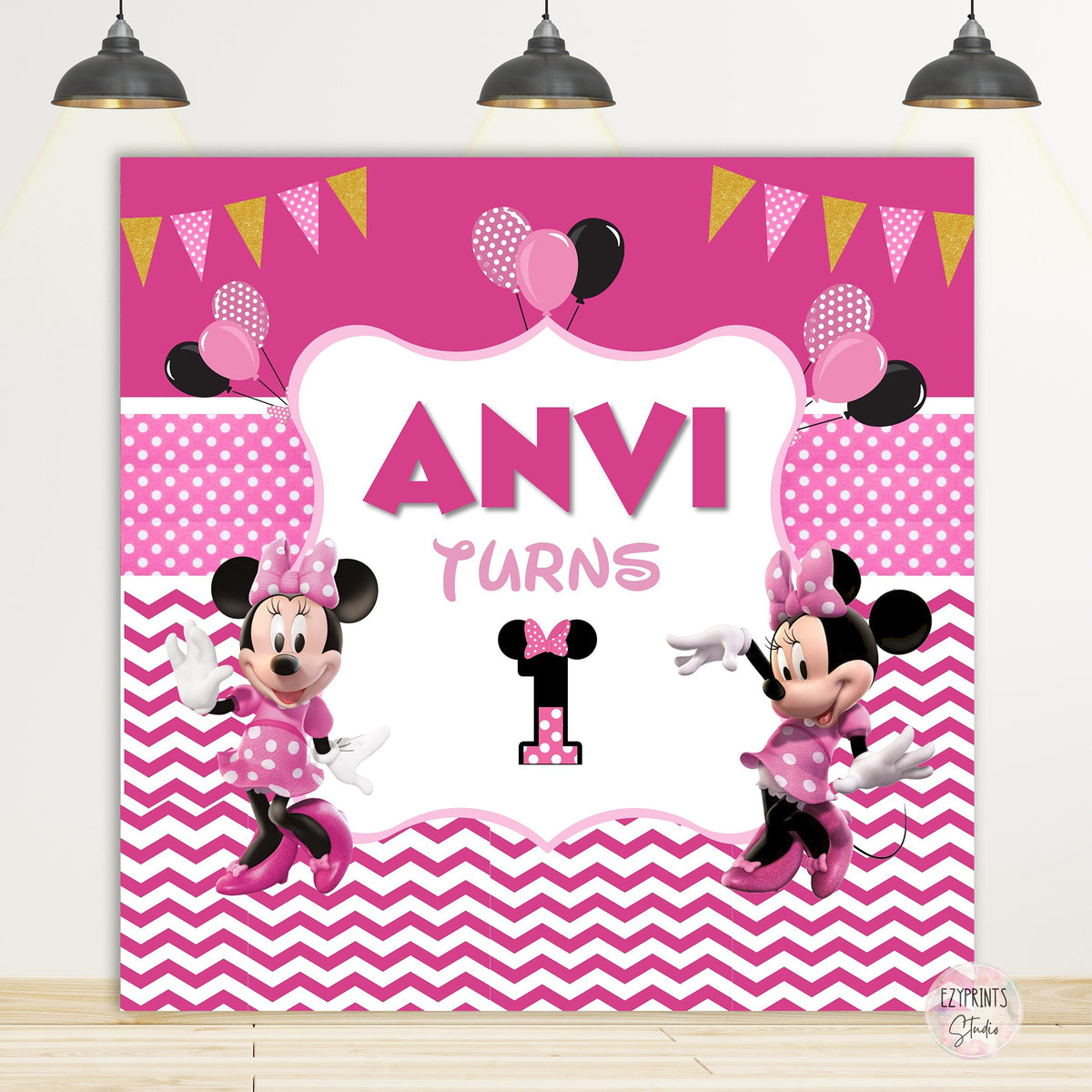 Minnie Mouse Birthday Backdrop – Ezyprints Studio