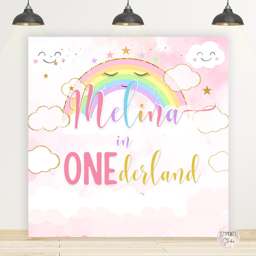 Pastel Rainbow Theme Birthday Backdrop – Ezyprints Studio