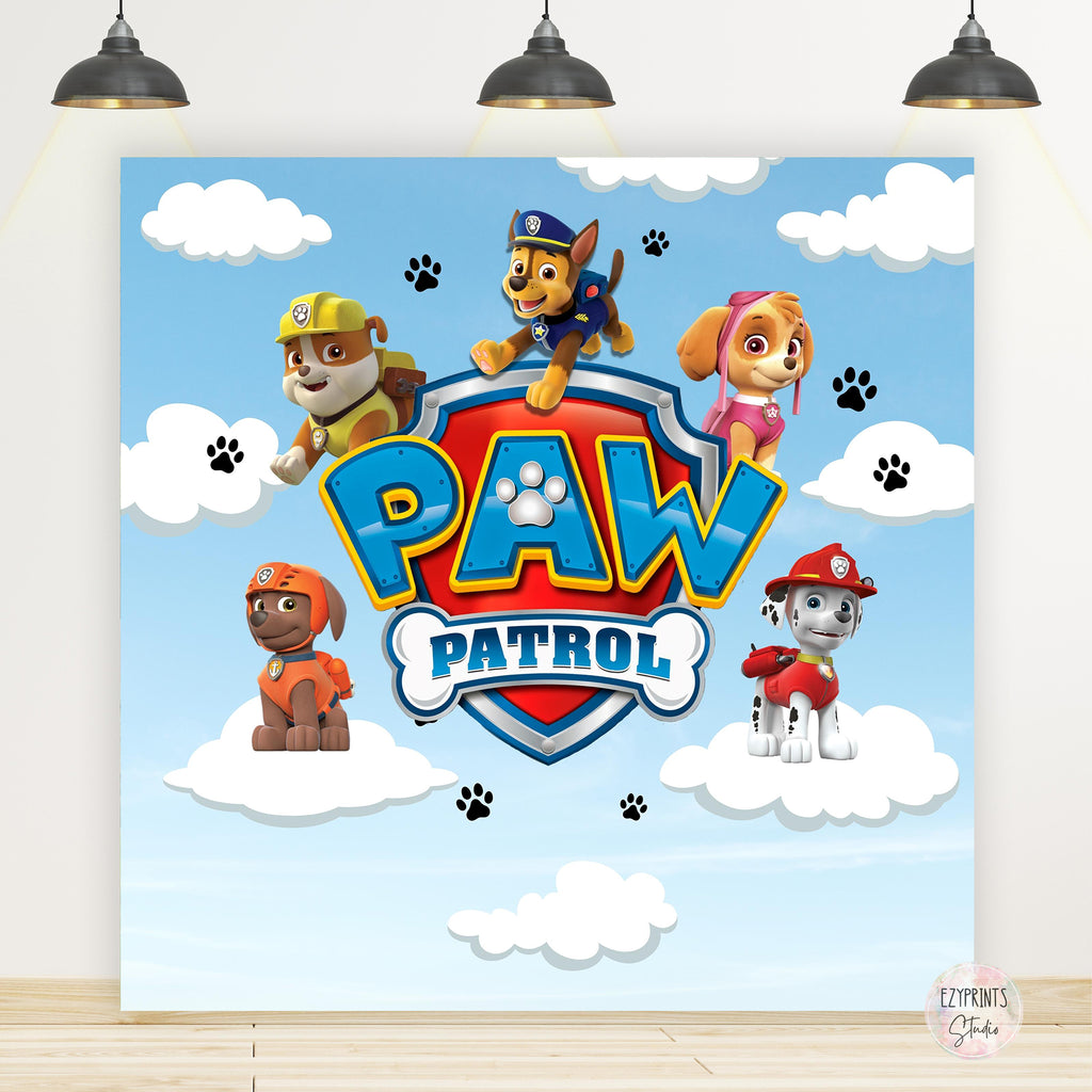 Paw Patrol Theme Birthday Backdrop – Ezyprints Studio