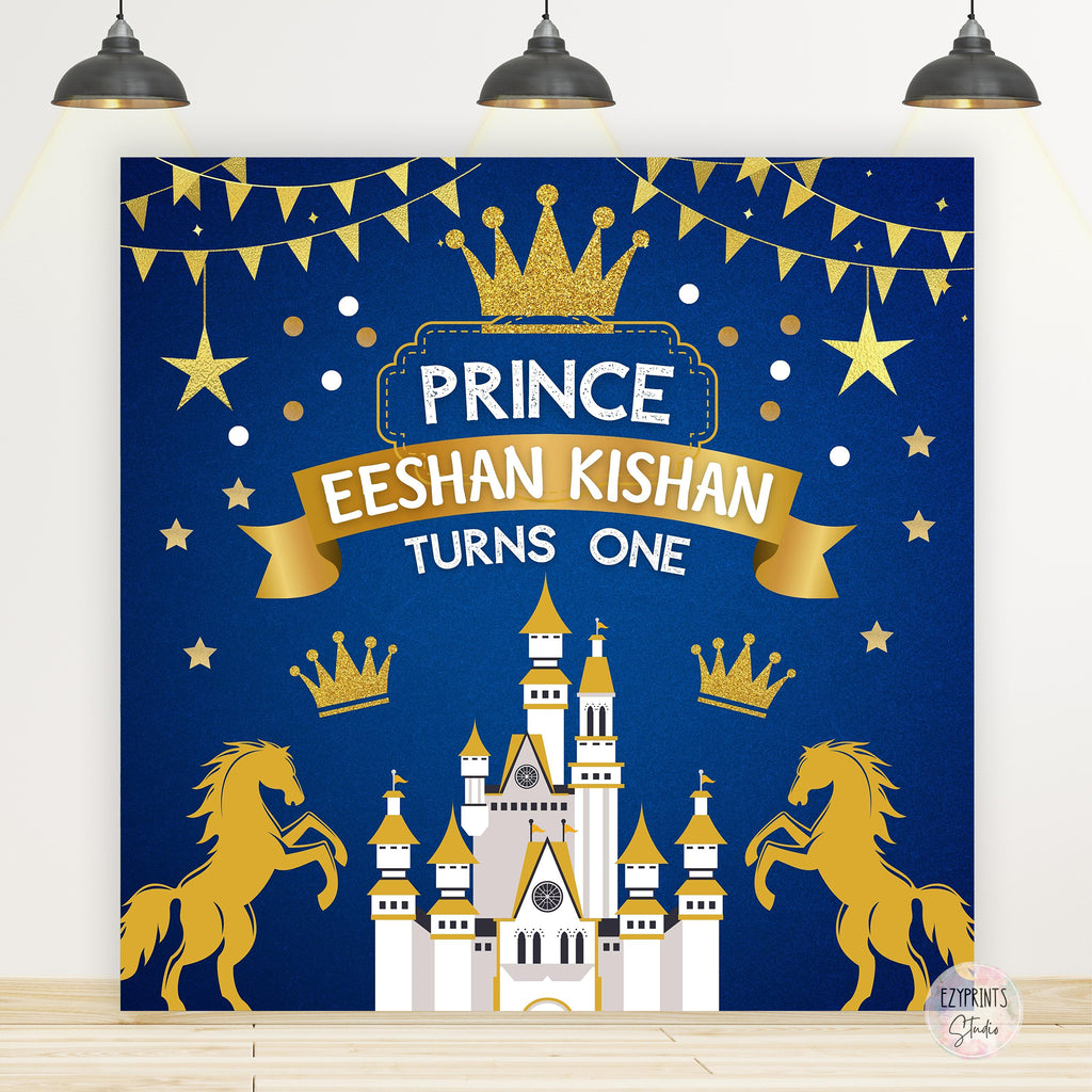 Prince Theme Boys Birthday Backdrop – Ezyprints Studio