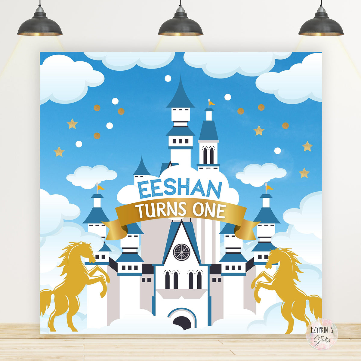 Prince Theme Boys Birthday Backdrop | Personalised – Ezyprints Studio