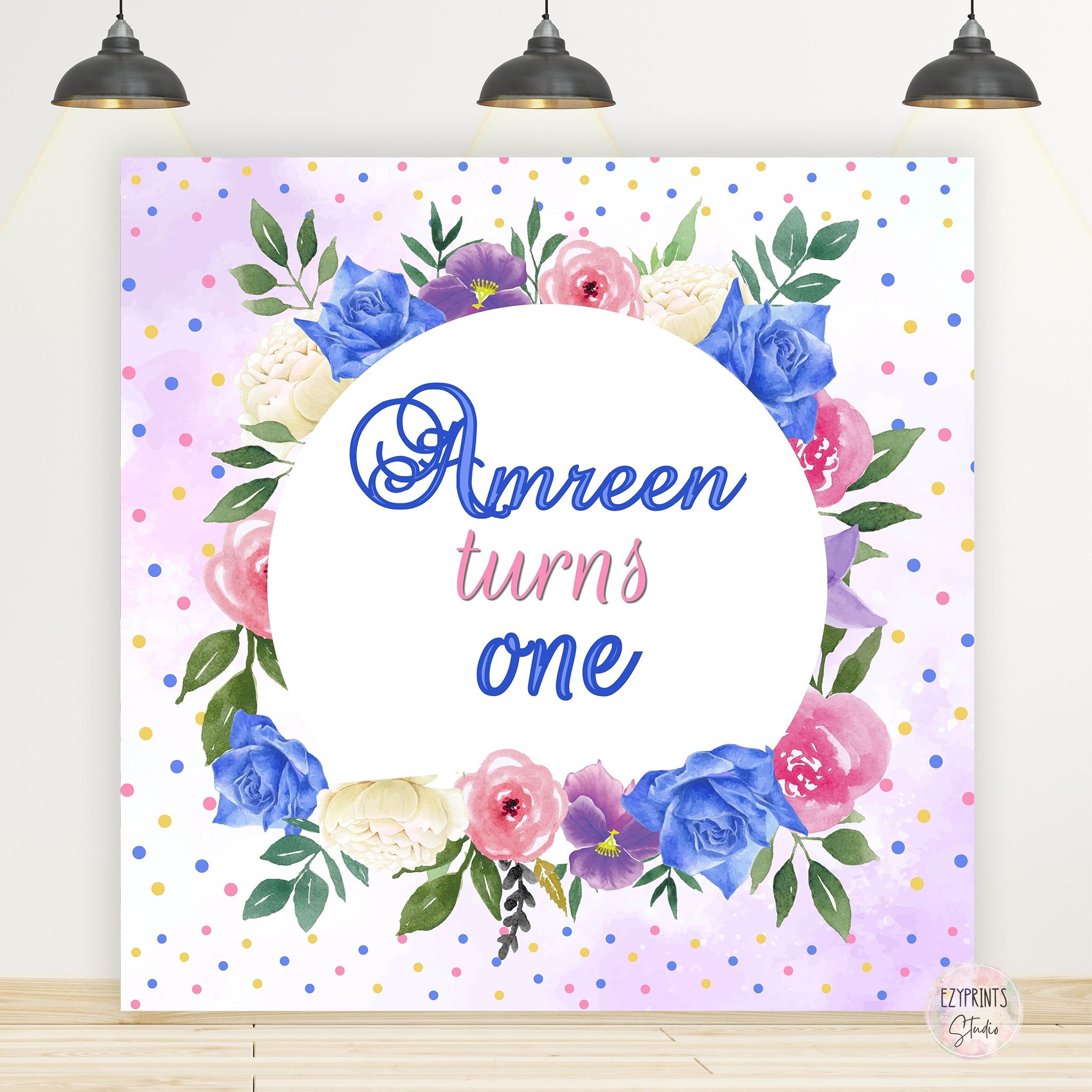 Flowers Theme Birthday Backdrop – Ezyprints Studio
