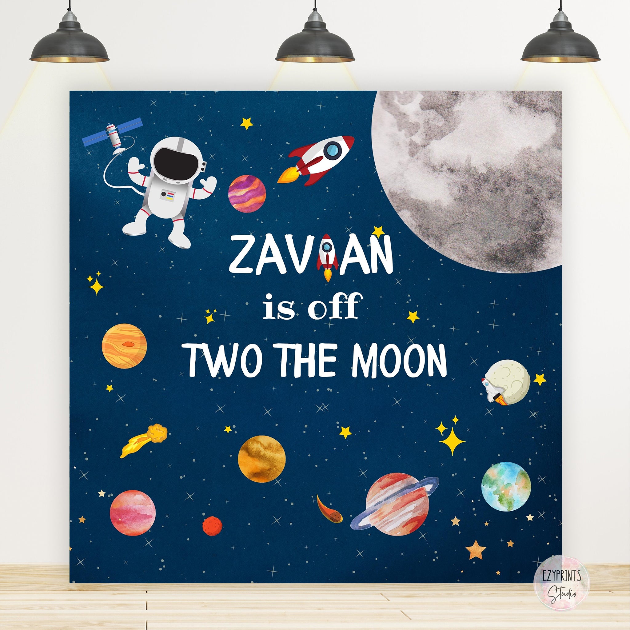 Two The Moon Second Birthday Backdrop – Ezyprints Studio
