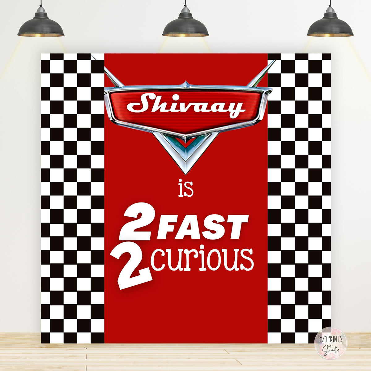 Two Fast Two Curious Boys Birthday Backdrop – Ezyprints Studio