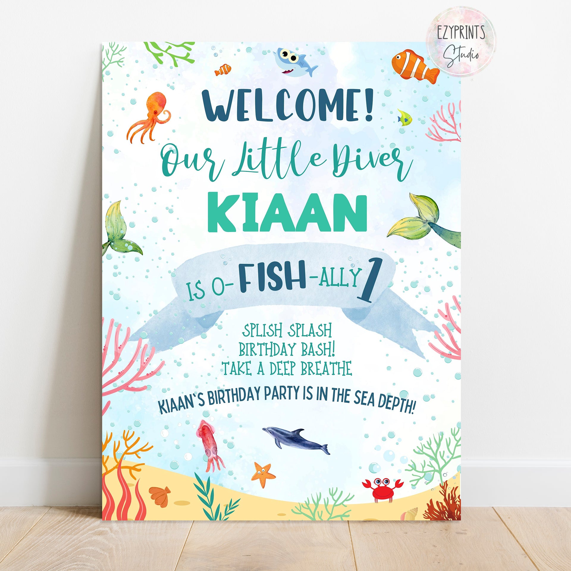 Under the Sea Theme Birthday Party Welcome Board – Ezyprints Studio