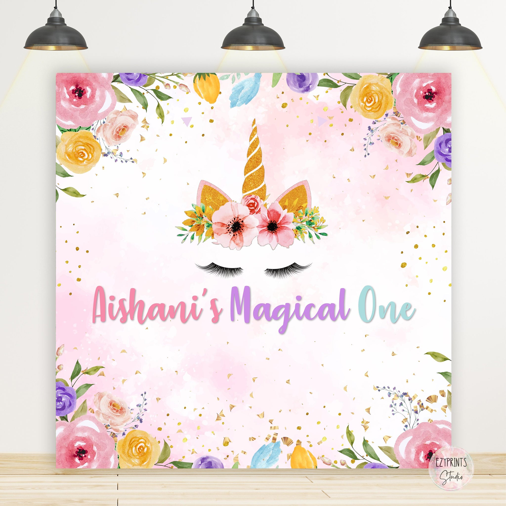 Unicorn Magical Theme Birthday Backdrop – Ezyprints Studio