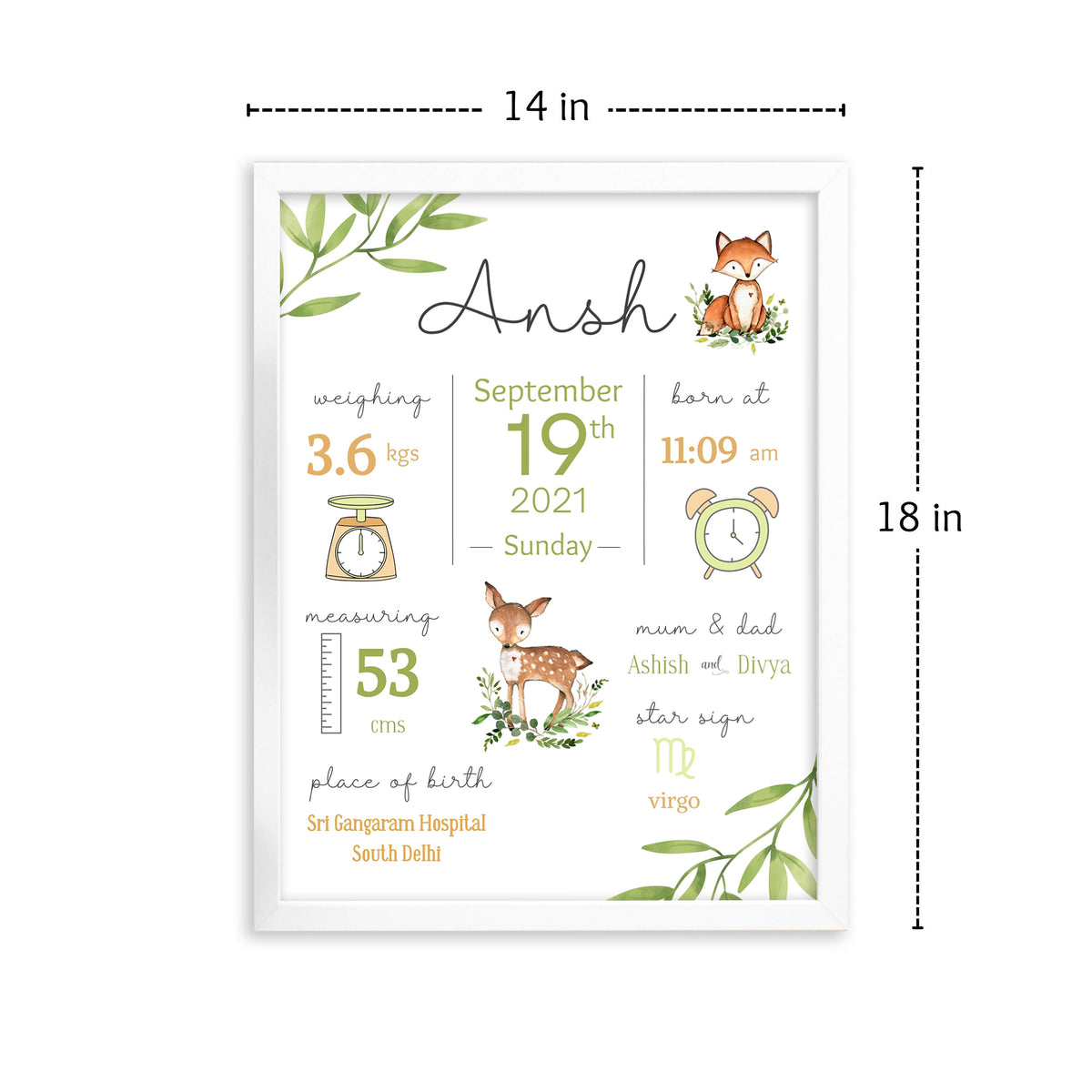 Birth Stats Frame – Ezyprints Studio