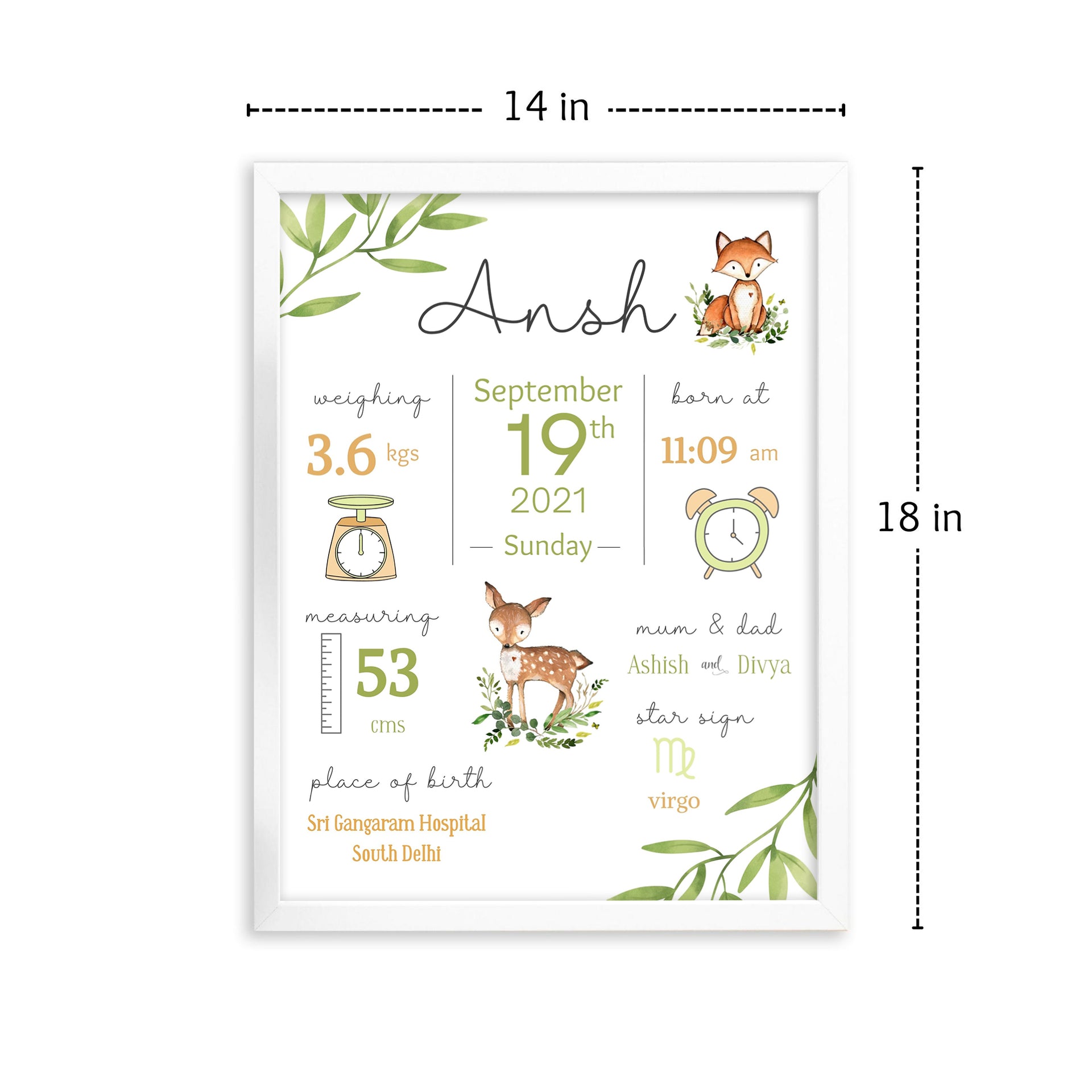 Birth Stats Frame – Ezyprints Studio